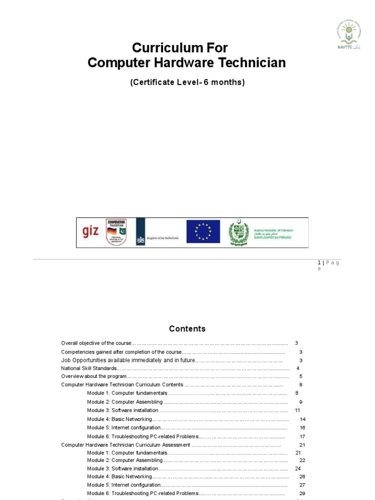 Computer Hardware Technician (6 Months) | PDF | Internet Access ...