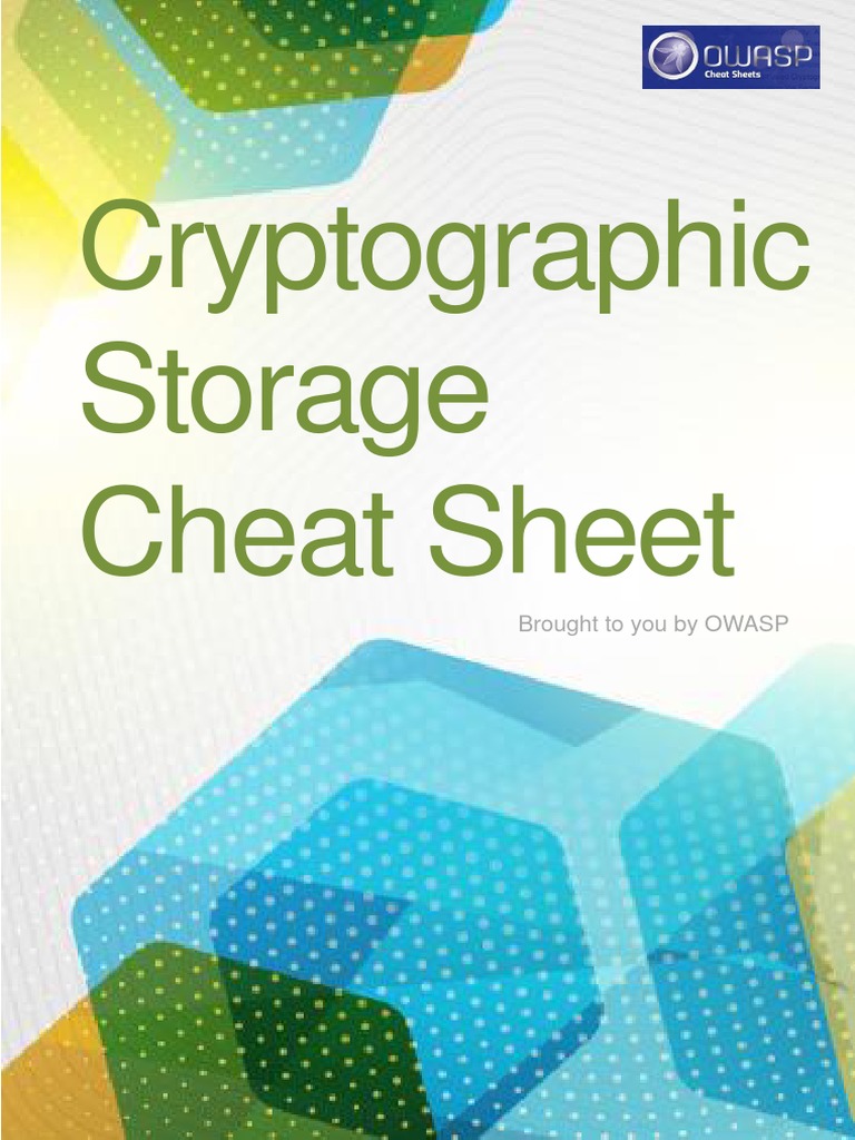 Cryptographic Storage Cheat Sheet | PDF | Key (Cryptography) | Cryptography