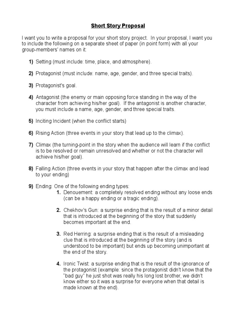Short Story Project Outline and Rubric | PDF | Plot (Narrative) | Paragraph