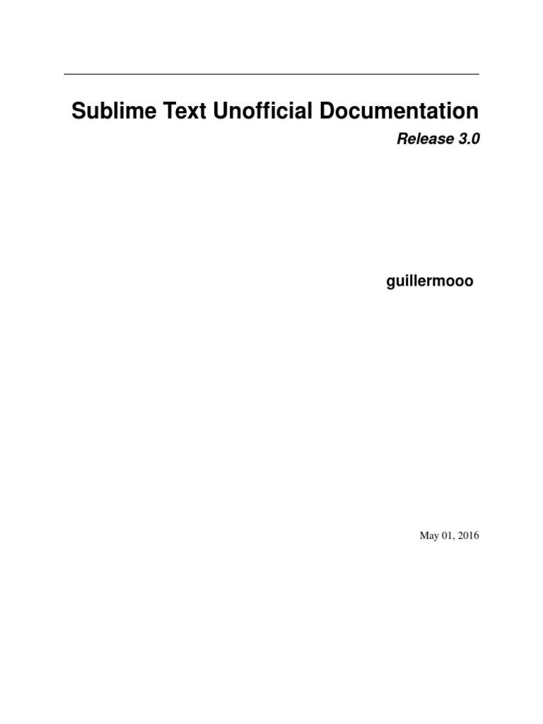 Sublime Text Unofficial Documentation | PDF | Regular Expression | Keyboard Shortcut
