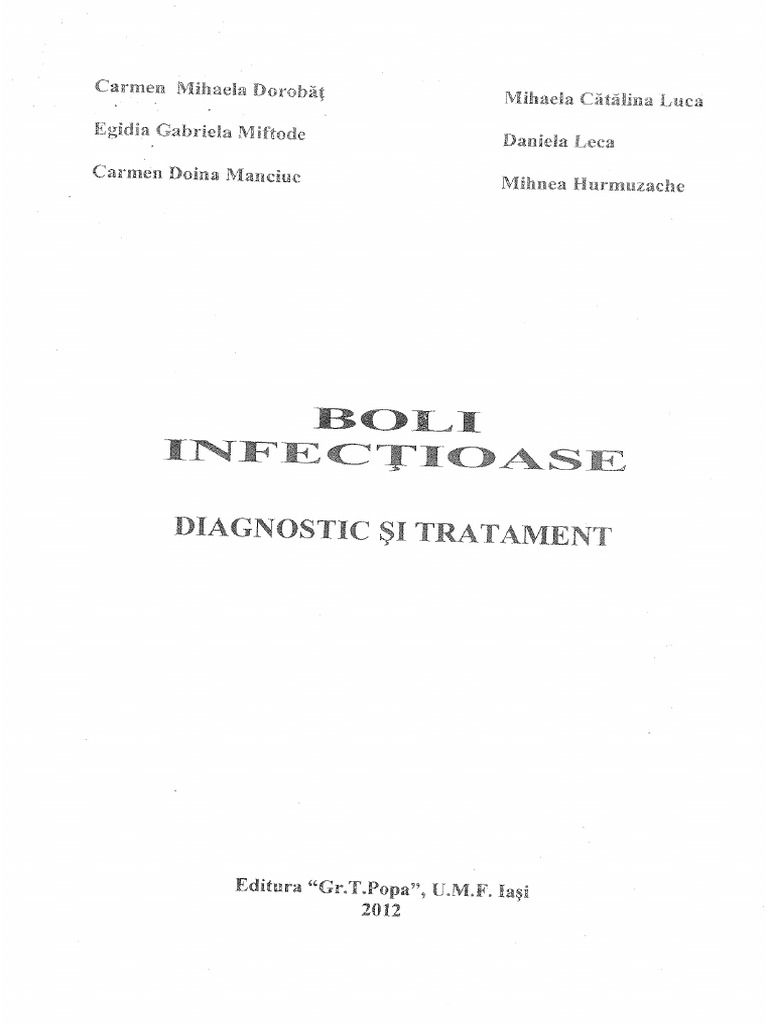 Boli Infectioase Diagnostic Si Tratament 2012 1-1 0 Reduced | PDF