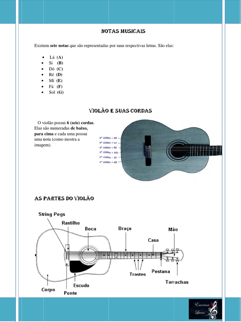 Apostila de Violão para iniciantes | Notation | Musical Notation Apostila de Violão para iniciantes | Notation | Musical Notation