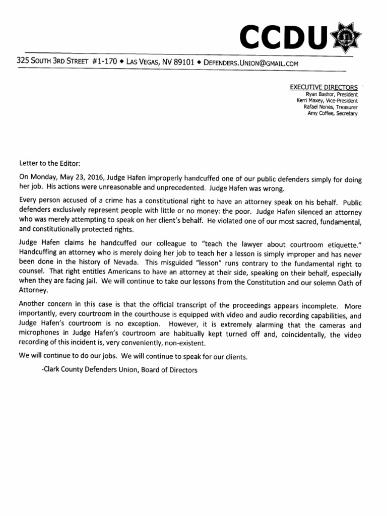 Letter From CCDU | PDF