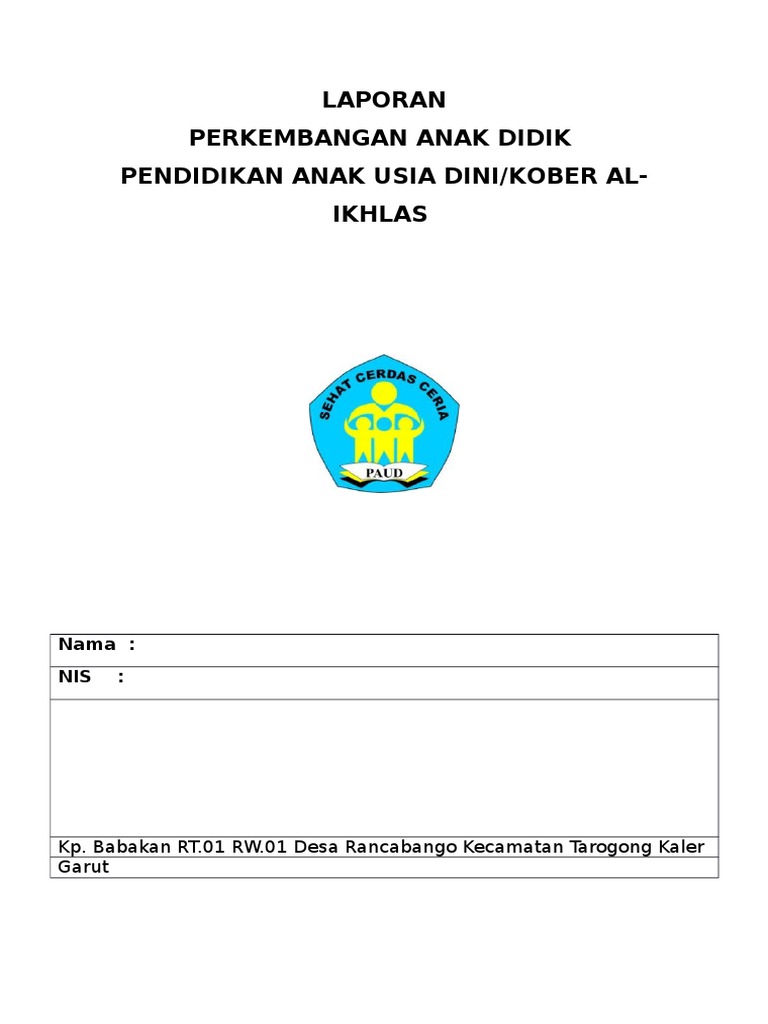 Contoh Raport Madrasah Diniyah - SMP MTs Pendidikan Menegah