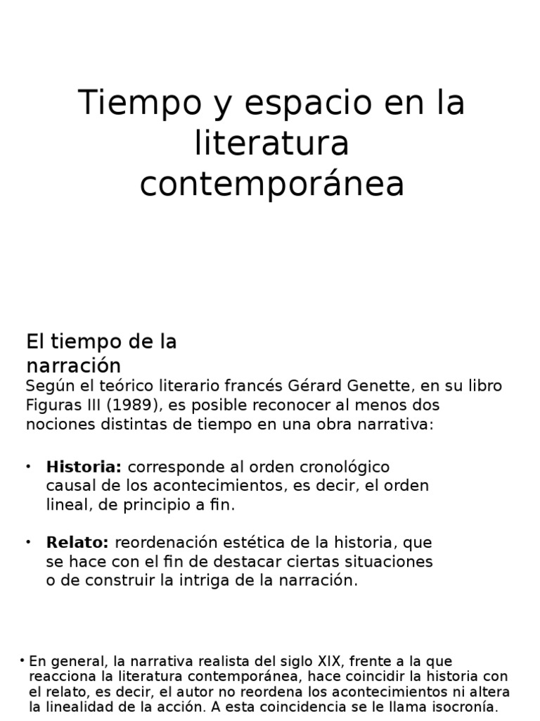 Tiempo y Espacio en La Literatura Contemporánea | PDF | Hora | Science