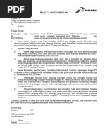 Contoh Pakta Integritas Karyawan | PDF