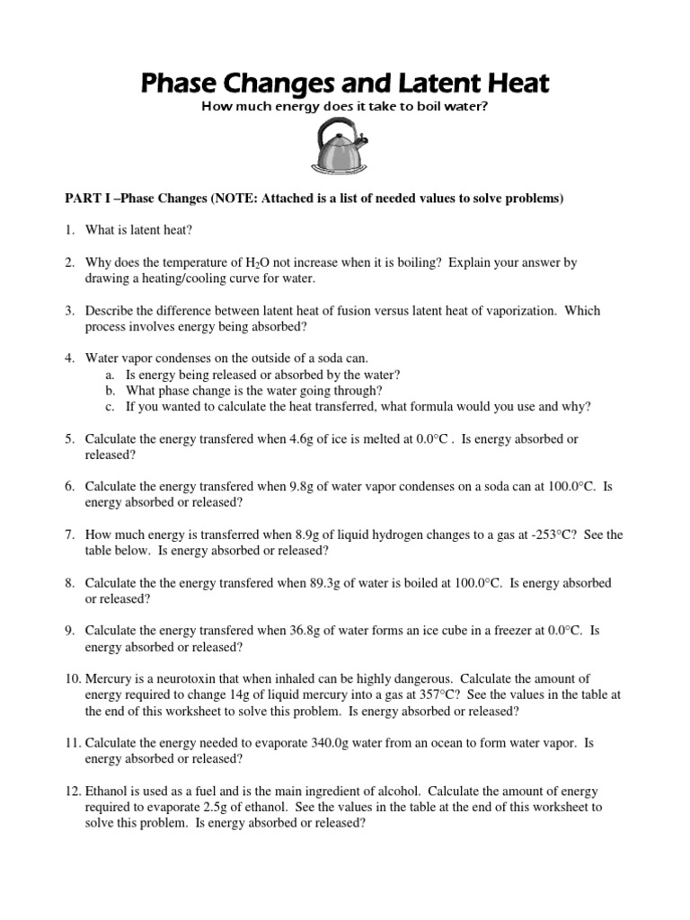 Phase Change Calculations Guide | PDF | Latent Heat | Properties Of Water