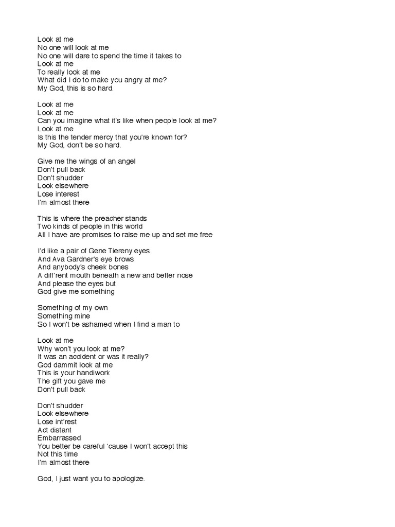 Look at Me Lyrics | PDF | Self-Improvement