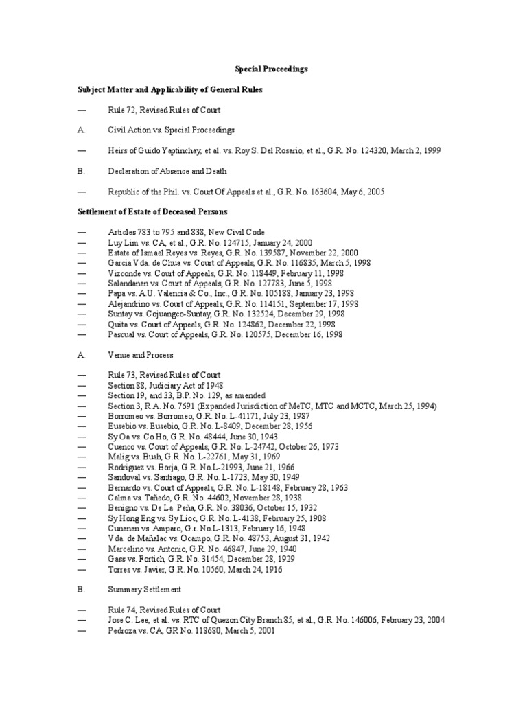 Overview of Special Proceedings Rules | PDF