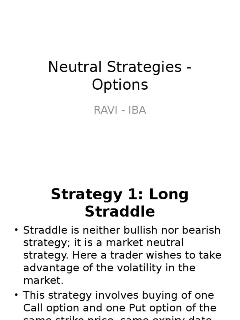 Neutral Strategies - Options | PDF | Option (Finance) | Call Option