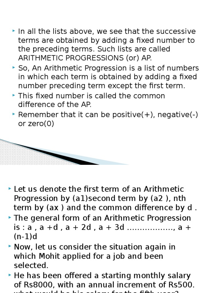 Arithmetic Progression | PDF | Teaching Mathematics | Mathematical Analysis