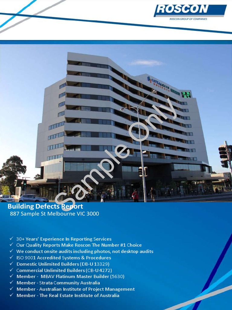 Building Defect Reports Sample 1 | PDF | Basement | Concrete