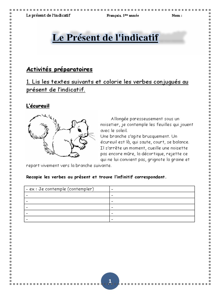 Comprendre le présent de l'indicatif | PDF | Verbe | Morphologie ...