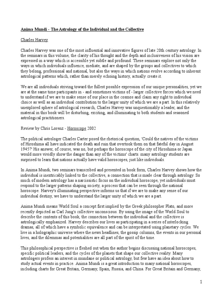 Anima Mundi | PDF | Planets In Astrology | Horoscope