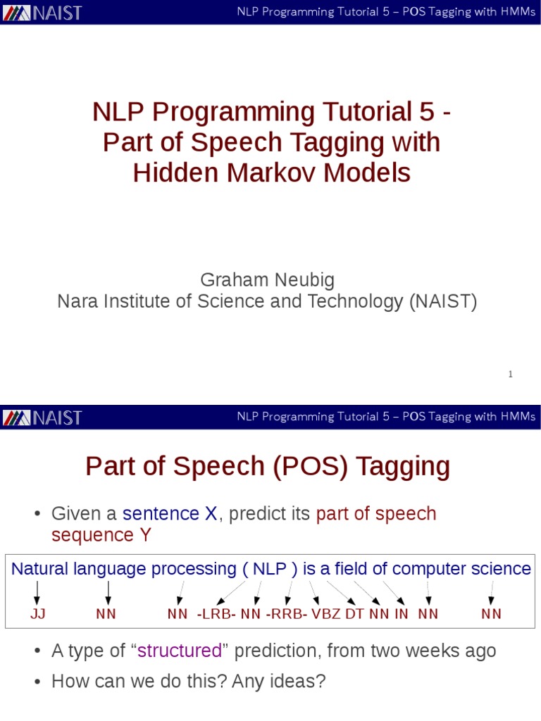 NLP Programming en 04 HMM | PDF | Theoretical Computer Science ...
