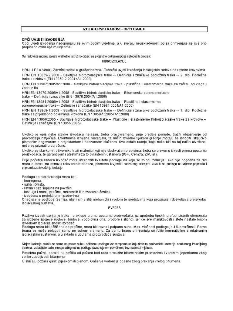 Sika Standardni Troskovnik Ravni Krov Visoke Zgrade | PDF