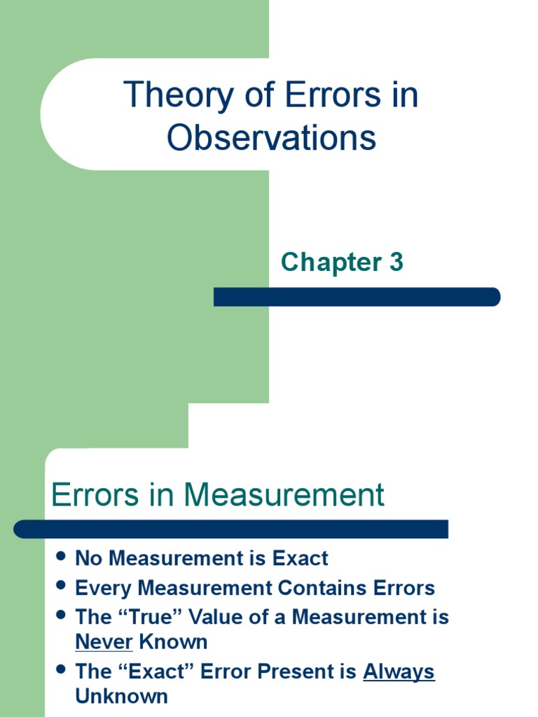 Measuring Accuracy and Precision in Surveying: Understanding Sources of Error and Calculating ...