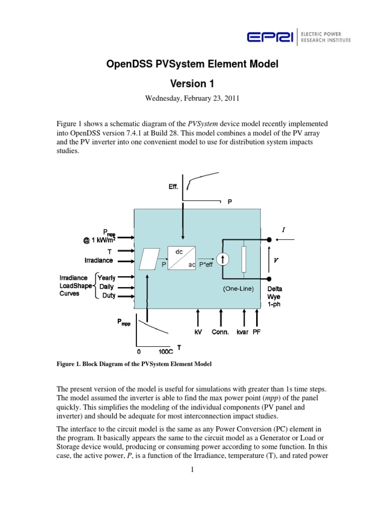 OpenDSS PVSystem Model | Power Inverter | Electromagnetism