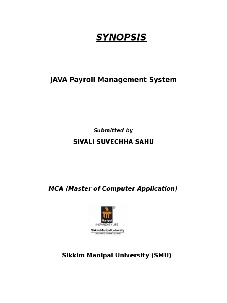 An Automated Payroll Management System Using Java: Synopsis | PDF | Payroll | Java (Programming ...