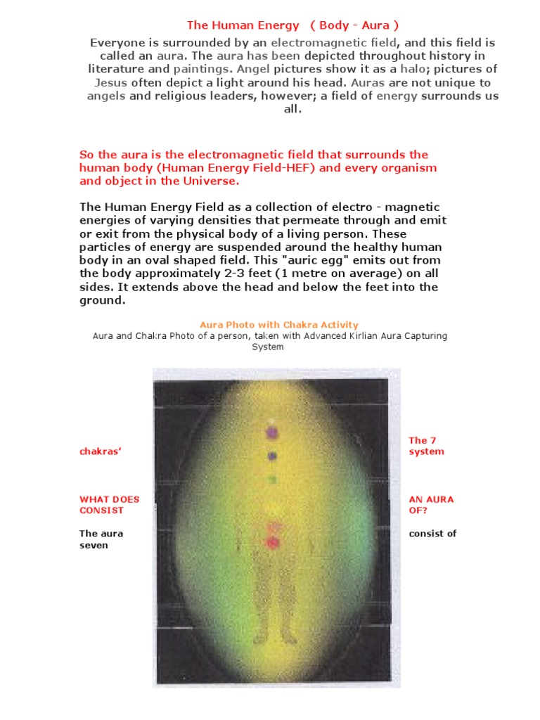 The Human Body Energy | PDF | Aura (Paranormal) | Chakra