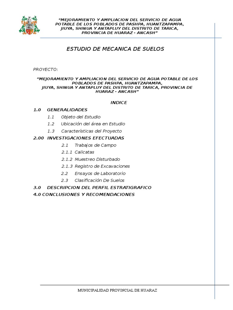 Estudio de Mecanica de Suelos | PDF | Suelo | Fundación (Ingeniería)