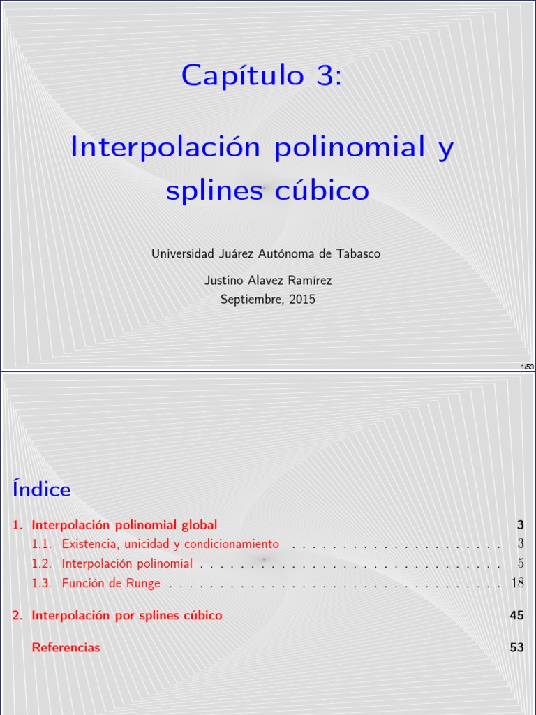 Capitulo3 Interpolación Polinomial y Splines Cúbico | PDF | Spline ...