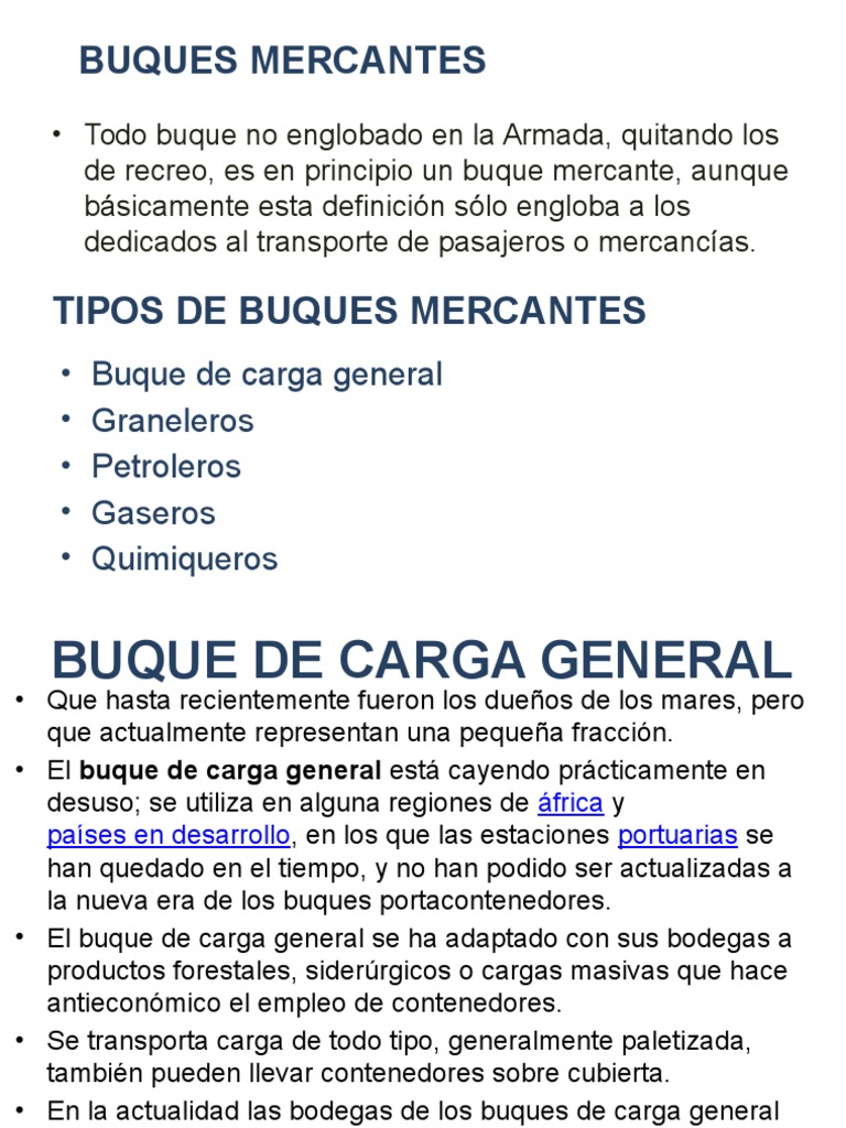 Tipos de Buques | PDF | Barco de carga | Buques