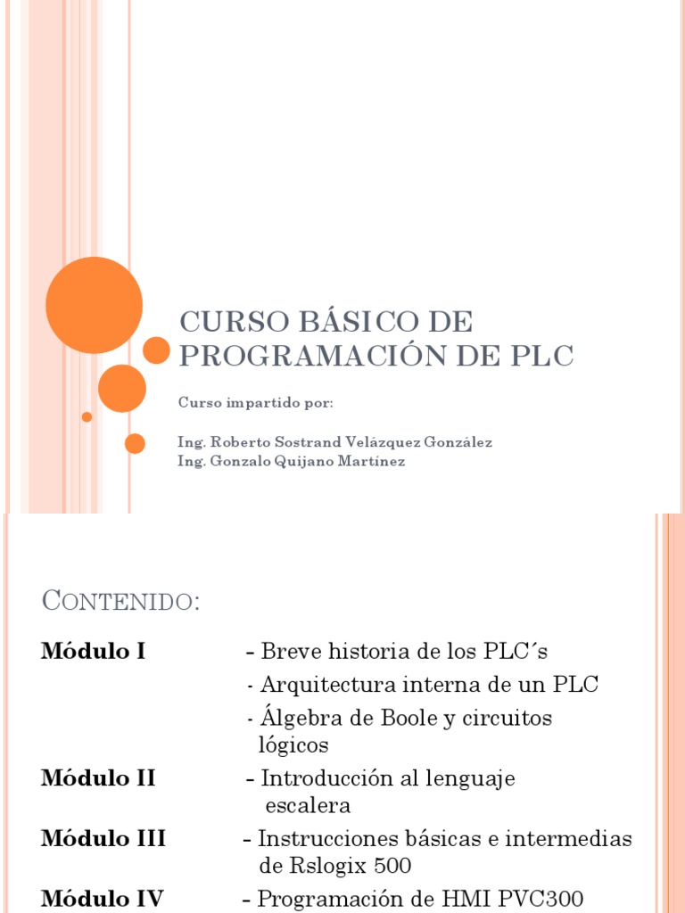 Curso Basico de Programacion de PLC PDF | PDF | Controlador lógico programable | Puerta lógica