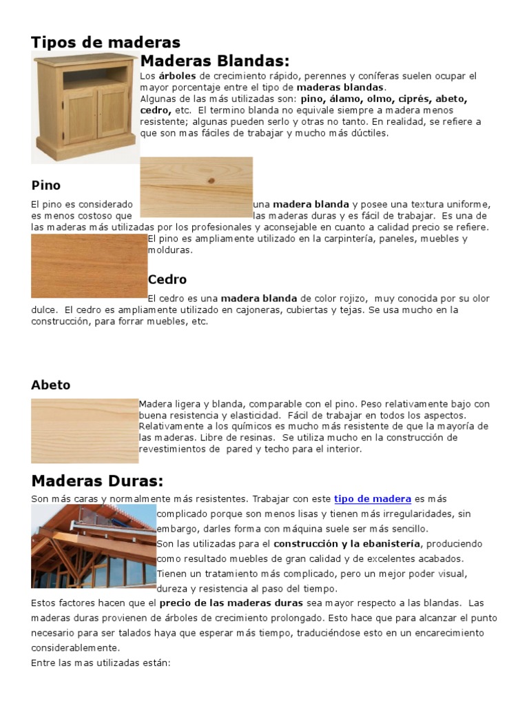 Tipos de Maderas | PDF | Color | Mueble