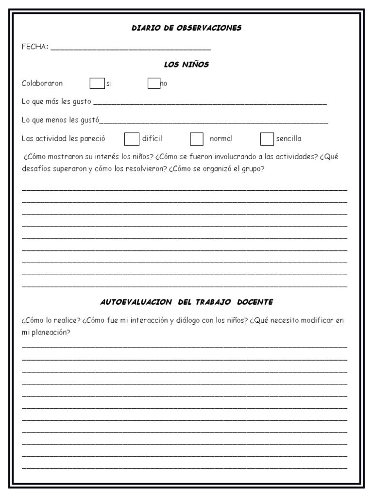 Formato Diario de Observaciones