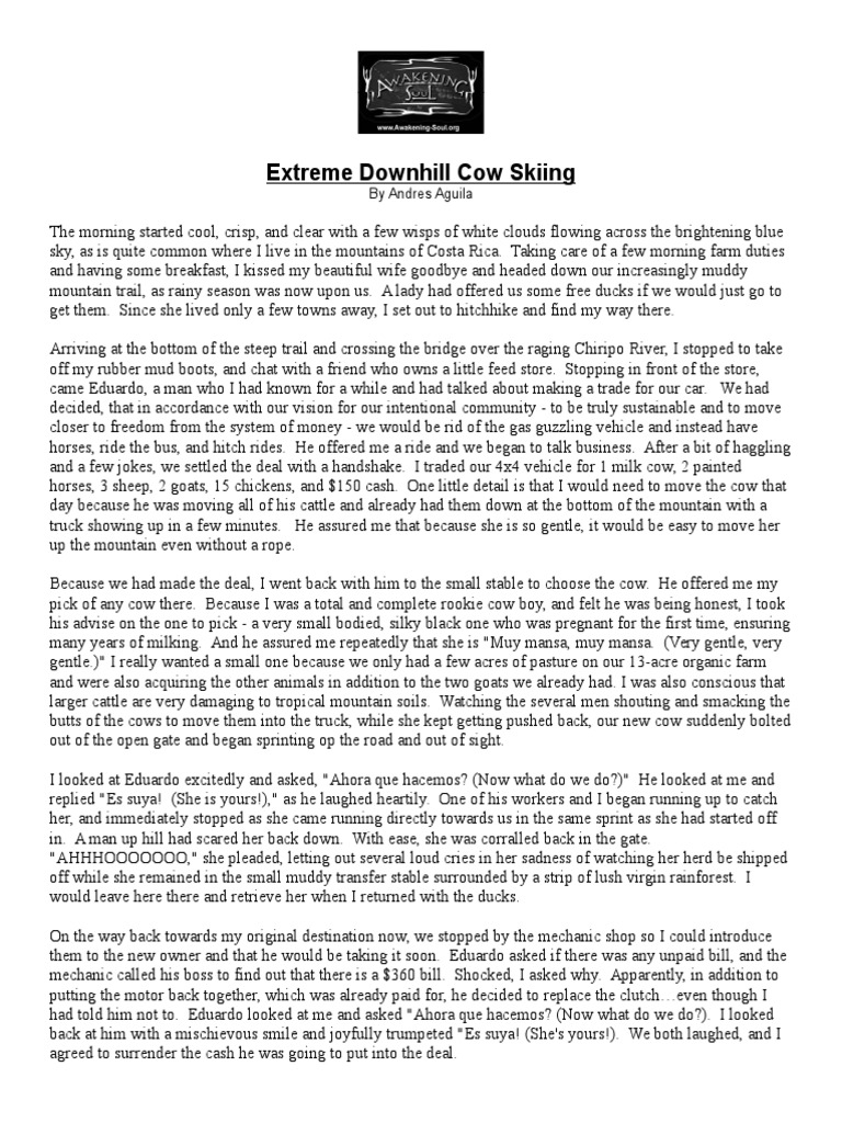 Extreme Downhill Cow Skiing | PDF | Transport | Nature