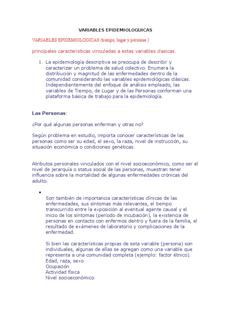 Variables Epidemiologicas | PDF | Nivel de medida | Medición