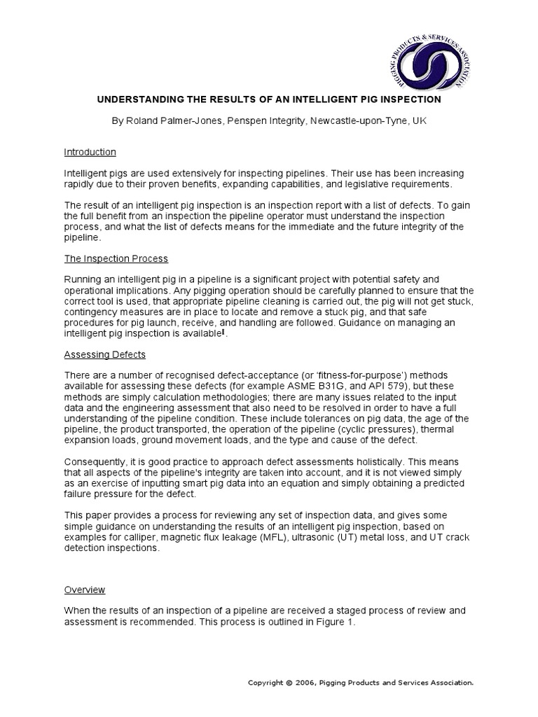 Understanding The Results of An Intelligent Pig Inspection | PDF ...