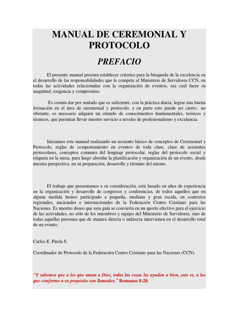 Manual de Ceremonial y Protocolo | PDF