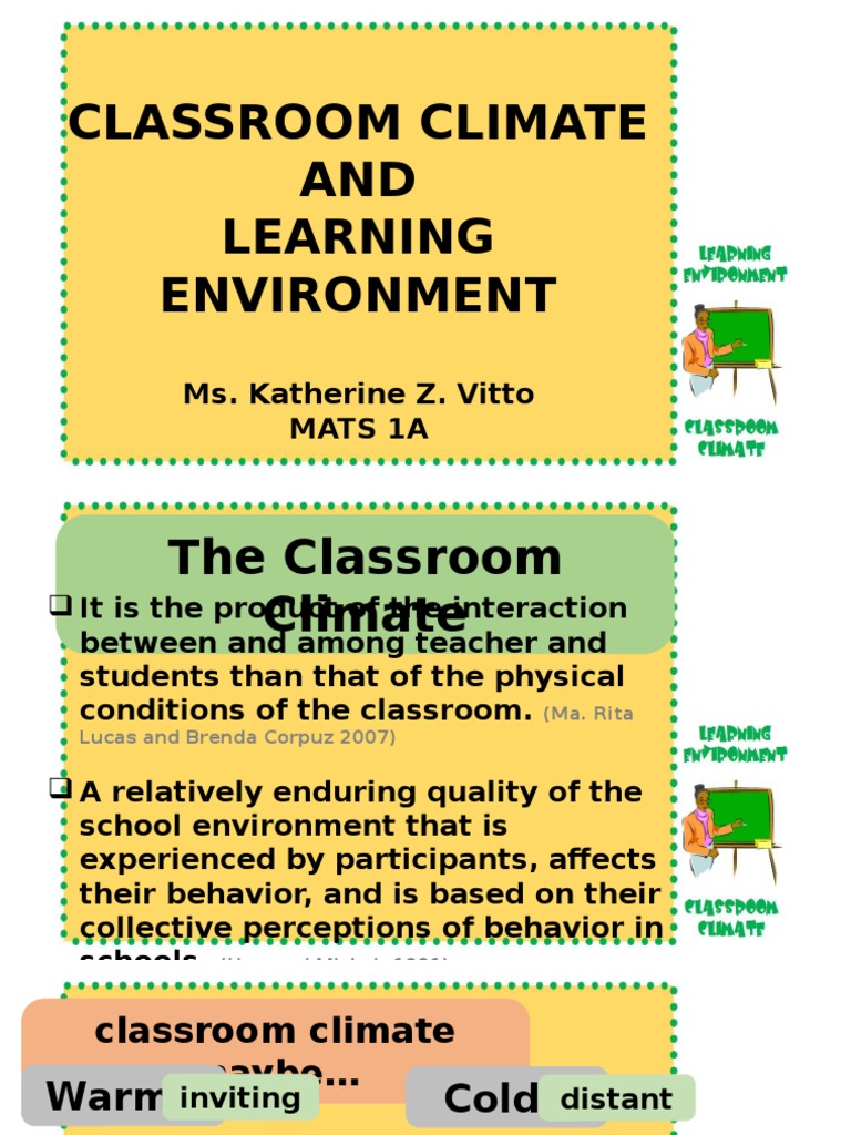 Classroom Climate and Learning Environment | PDF | Classroom | Learning