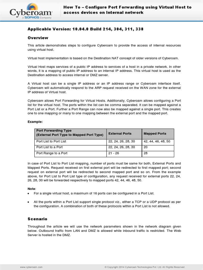 How To - Configure Port Forwarding Using Virtual Host To Access Devices On Internal Network ...