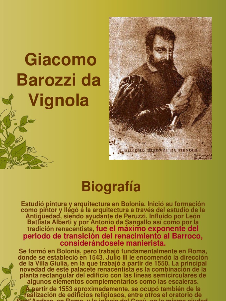 Giacomo Barozzi Da Vignola Obras | PDF | Estilos arquitectonicos ...