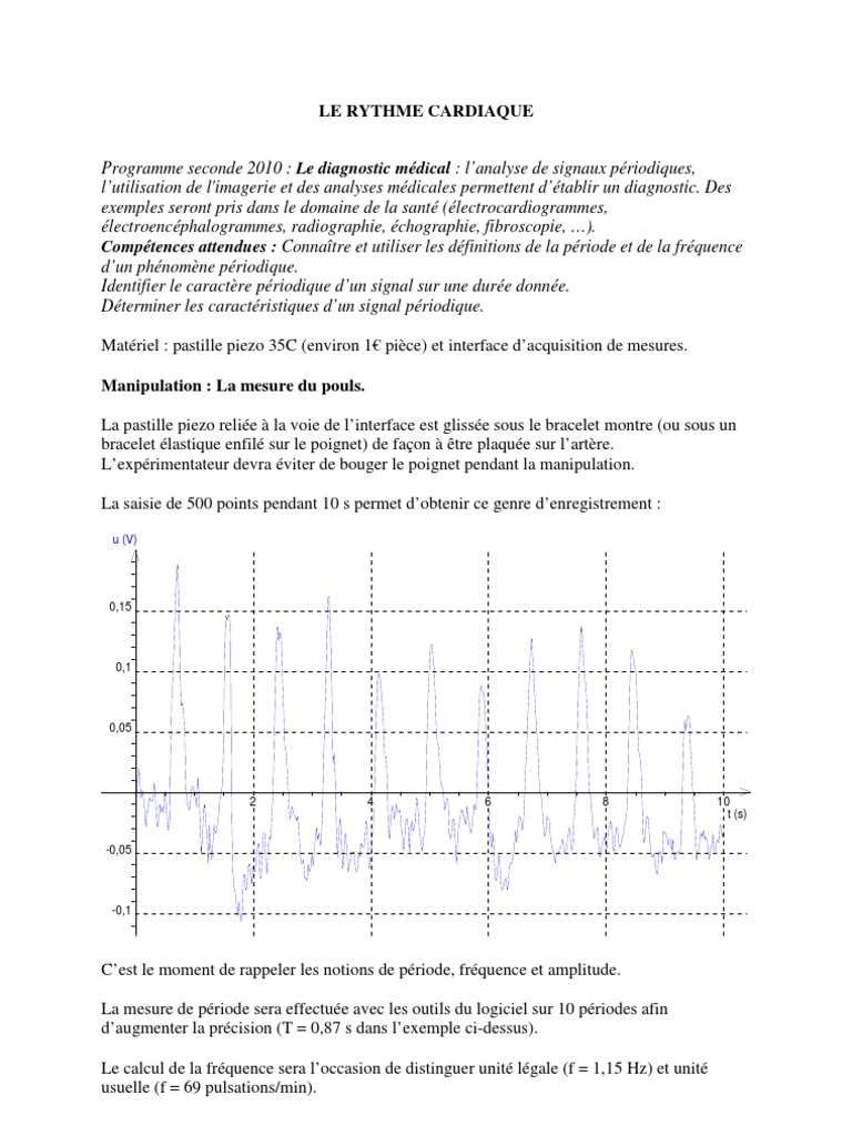 Analyse du rythme cardiaque ECG | PDF | Fréquence | Fréquence cardiaque
