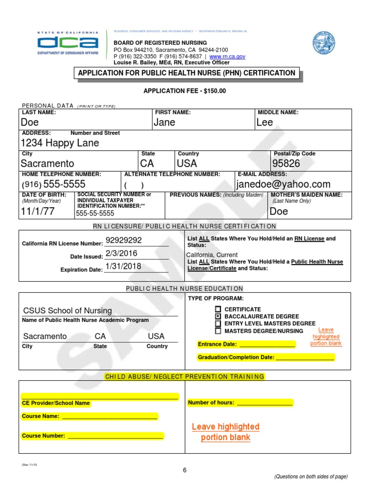 PHN SAMPLE App | PDF | Nursing | Public Law