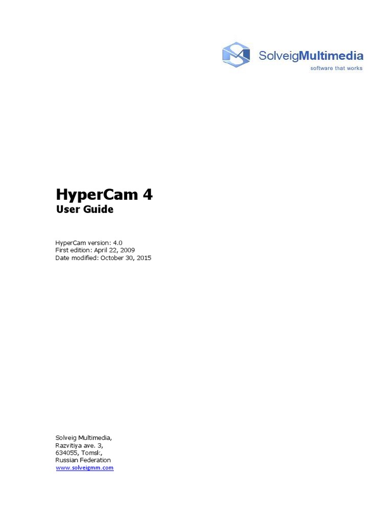 USER MANUAL Usg Hypercam 4 | PDF | Codec | Data Compression