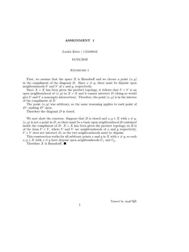 Topology Assignment Analysis 2 Pdf Continuous Function Compact