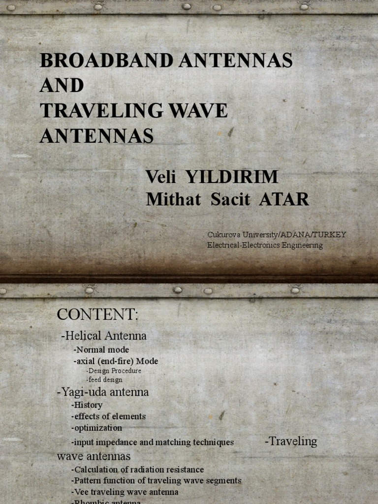 BroadBand Antennas and Traveling Wave Antennas | PDF | Antenna (Radio ...