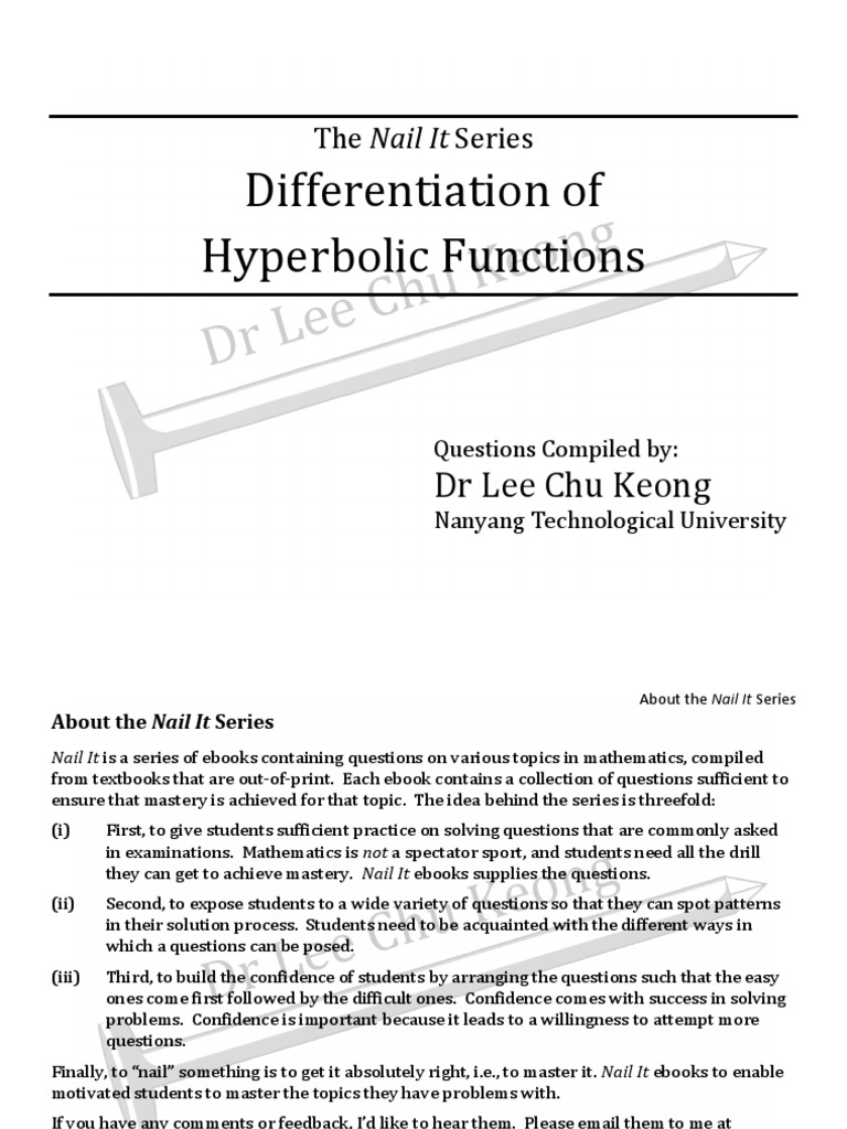 Hyperbolic Functions for Students | PDF | Learning | Motivation