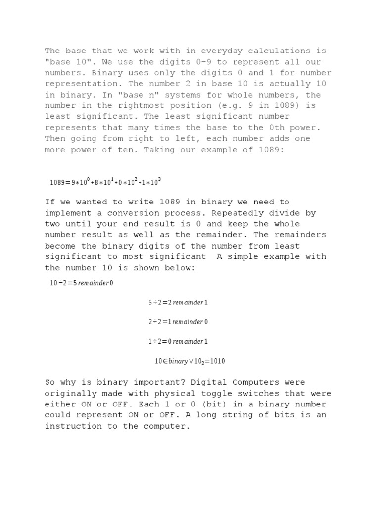 Binary Numbers | PDF