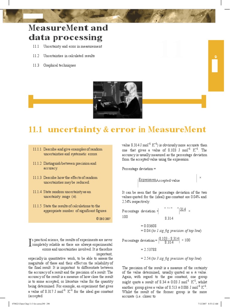 CHEMISTRY TEXT Uncertainty and Error in Measurement | PDF | Accuracy ...