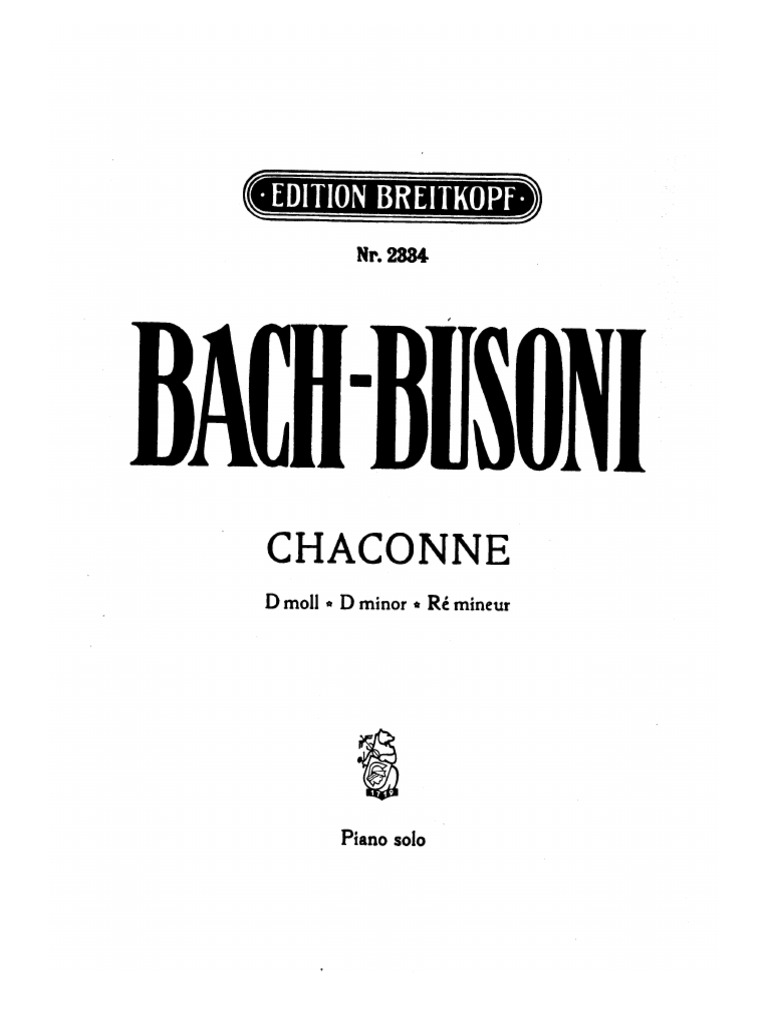 Bach Busoni Chaconne | PDF