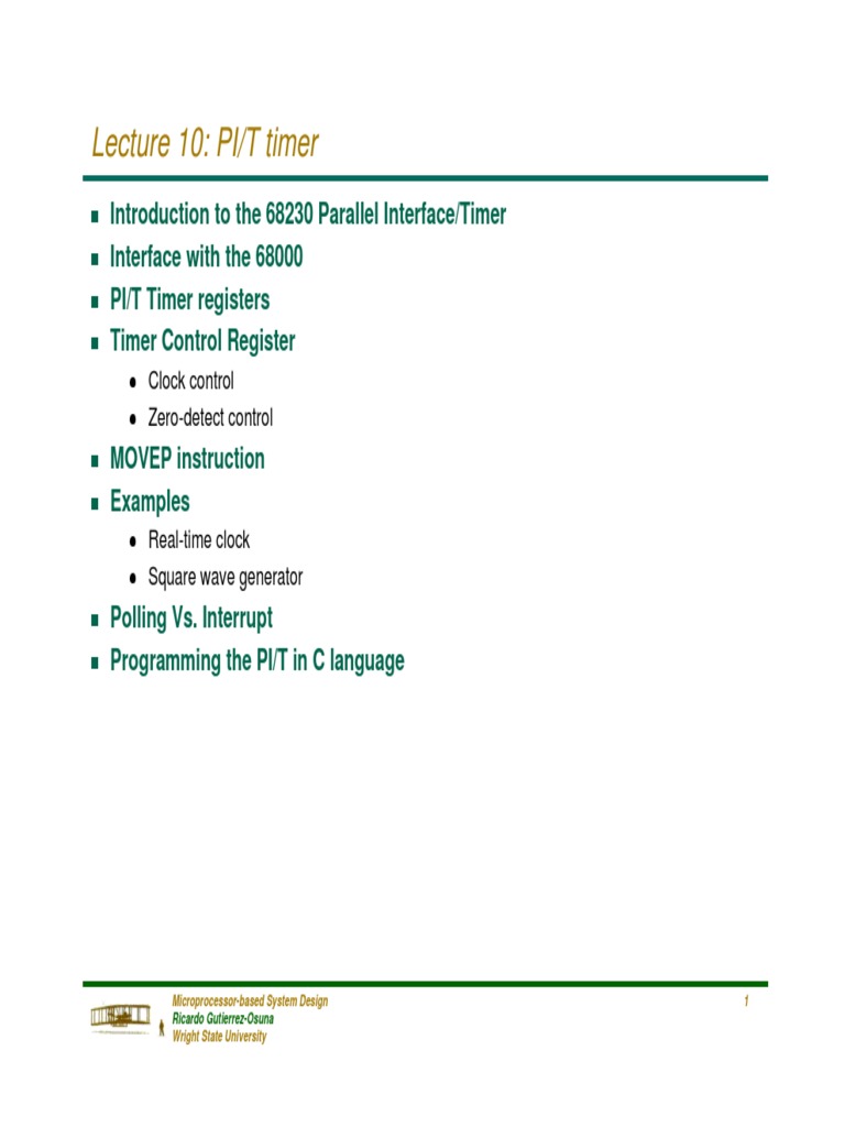 Parallel Timer Interface | PDF | Office Equipment | Manufactured Goods