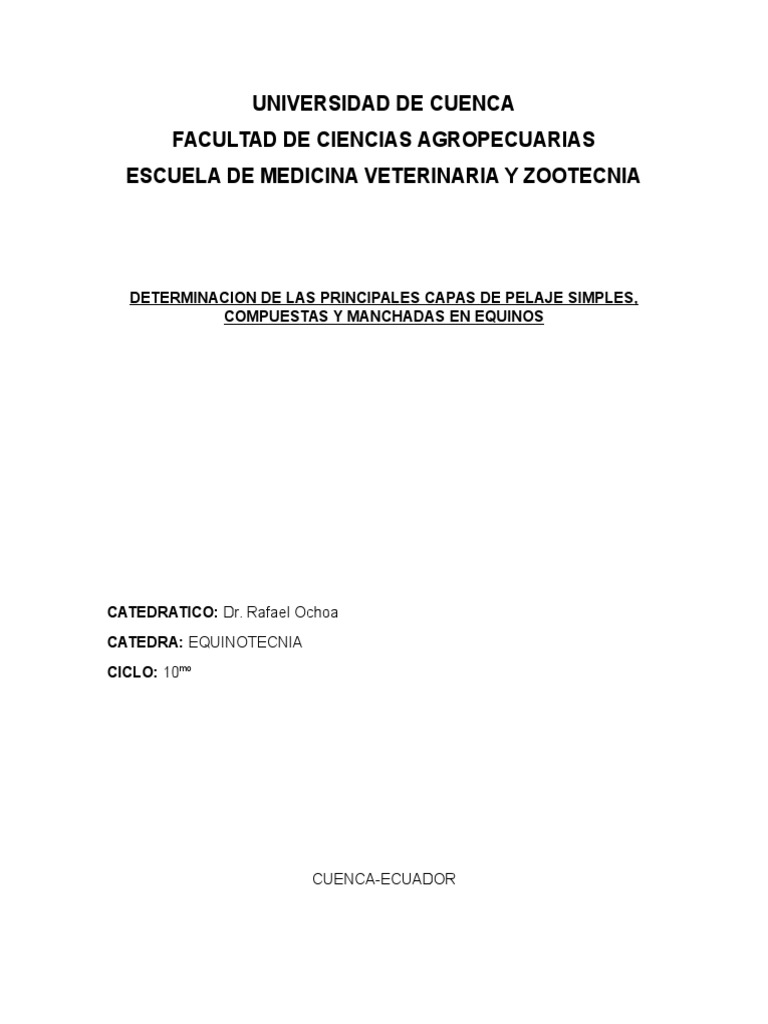 Capas de Pelaje en Equinos: Guía Completa | PDF | Animales domesticados | Équidos