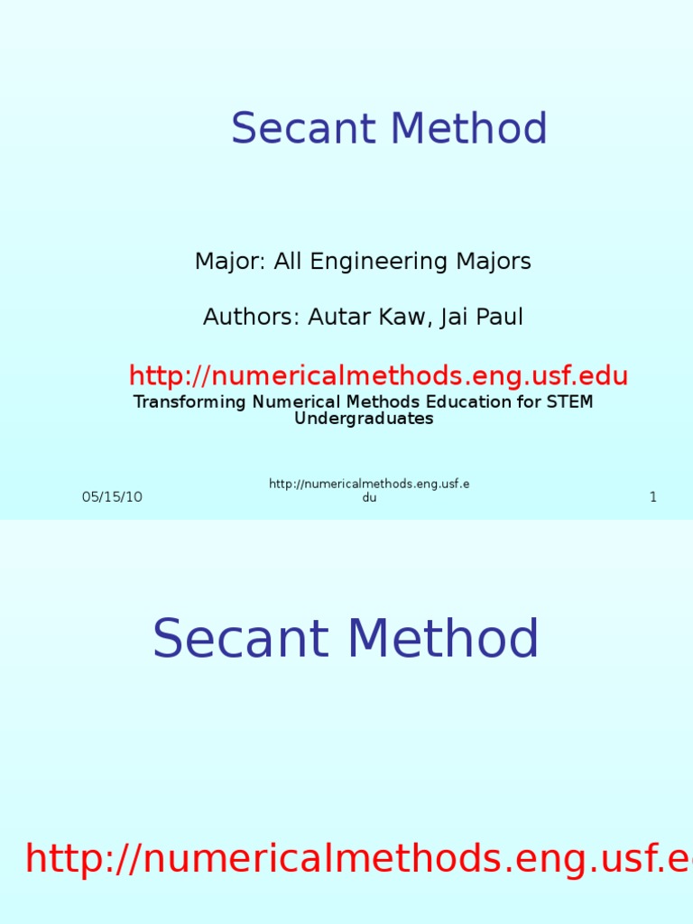 Secant Method | PDF | Significant Figures | Applied Mathematics