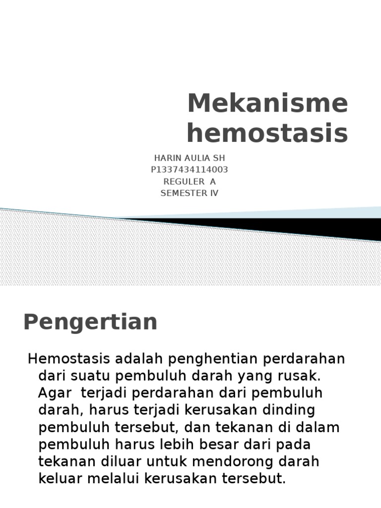 Mekanisme Hemostasis | PDF